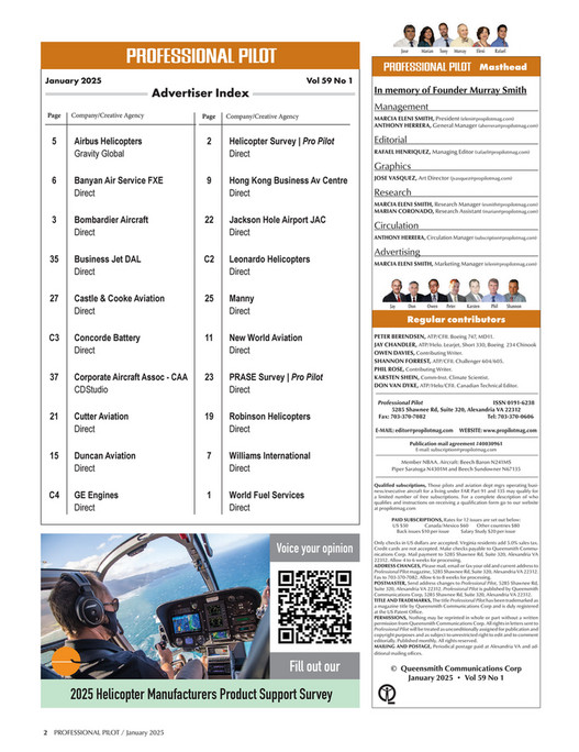 Professional Pilot Magazine January 2025 - Page 1