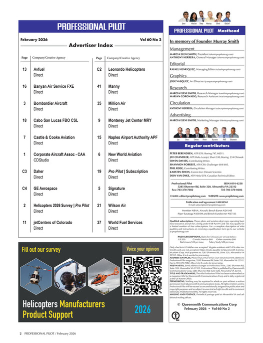 Professional Pilot Magazine February 2026 - Page 1