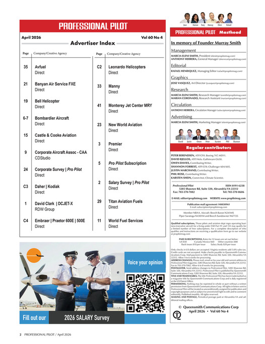 Professional Pilot Magazine April 2026 - Page 1