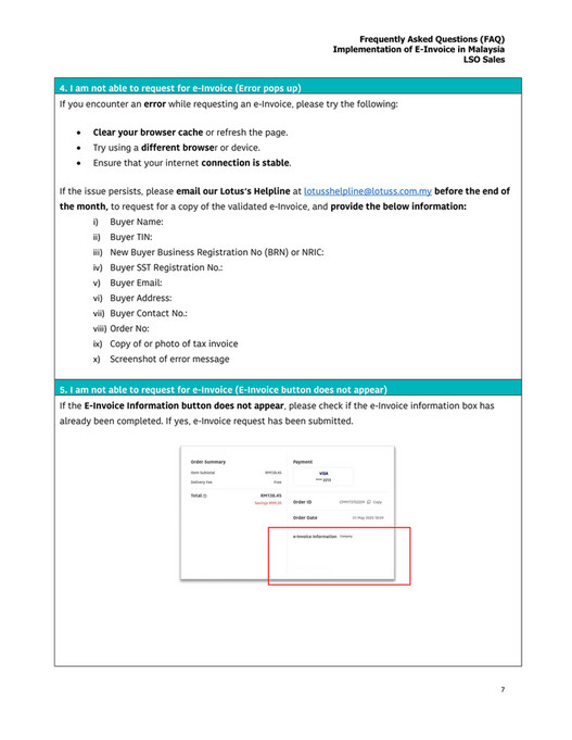 LOTUSS STORES (MALAYSIA) SDN BHD - E-Invoice Frequently Asked Questions (FAQ) - Page 7