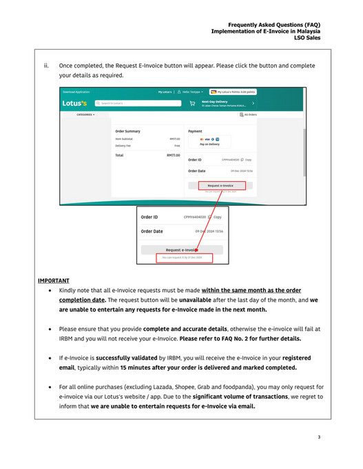 LOTUSS STORES (MALAYSIA) SDN BHD - E-Invoice Frequently Asked Questions (FAQ) - Page 3
