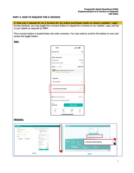 LOTUSS STORES (MALAYSIA) SDN BHD - E-Invoice Frequently Asked Questions (FAQ) - Page 2
