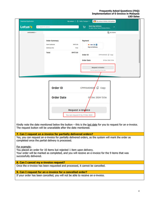 LOTUSS STORES (MALAYSIA) SDN BHD - E-Invoice Frequently Asked Questions (FAQ) - Page 4