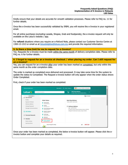 LOTUSS STORES (MALAYSIA) SDN BHD - E-Invoice Frequently Asked Questions (FAQ) - Page 3