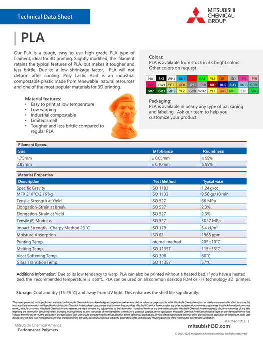 Mitsubishi Chemical America - USTDS_PLA - Page 1