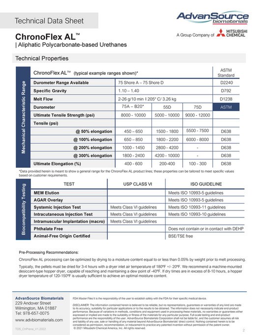 AdvanSource Biomaterials | ChronoFlex AL - Page 2
