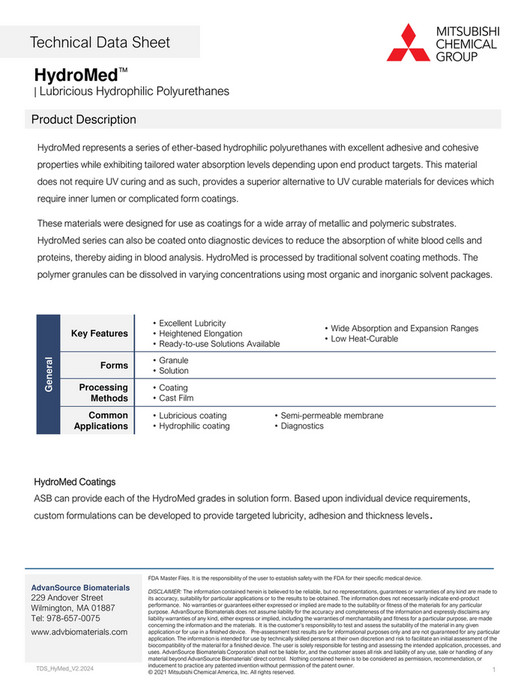 AdvanSource Biomaterials | HydroMed - Page 1