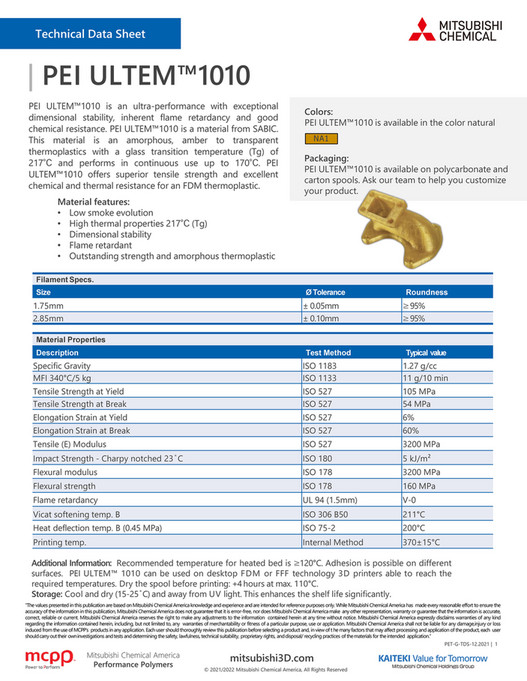 Mitsubishi Chemical America - USTDS_PEI ULTEM 1010 - Page 1