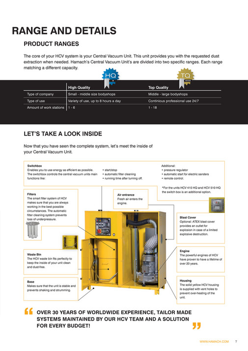 Hamach Central Vacuum & Mixing Room Equipment Brochure - Page 8-9