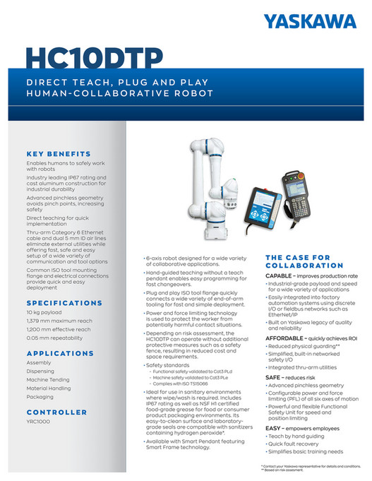 Motion Ai - Yaskawa HC10DTP Brochure - Page 1