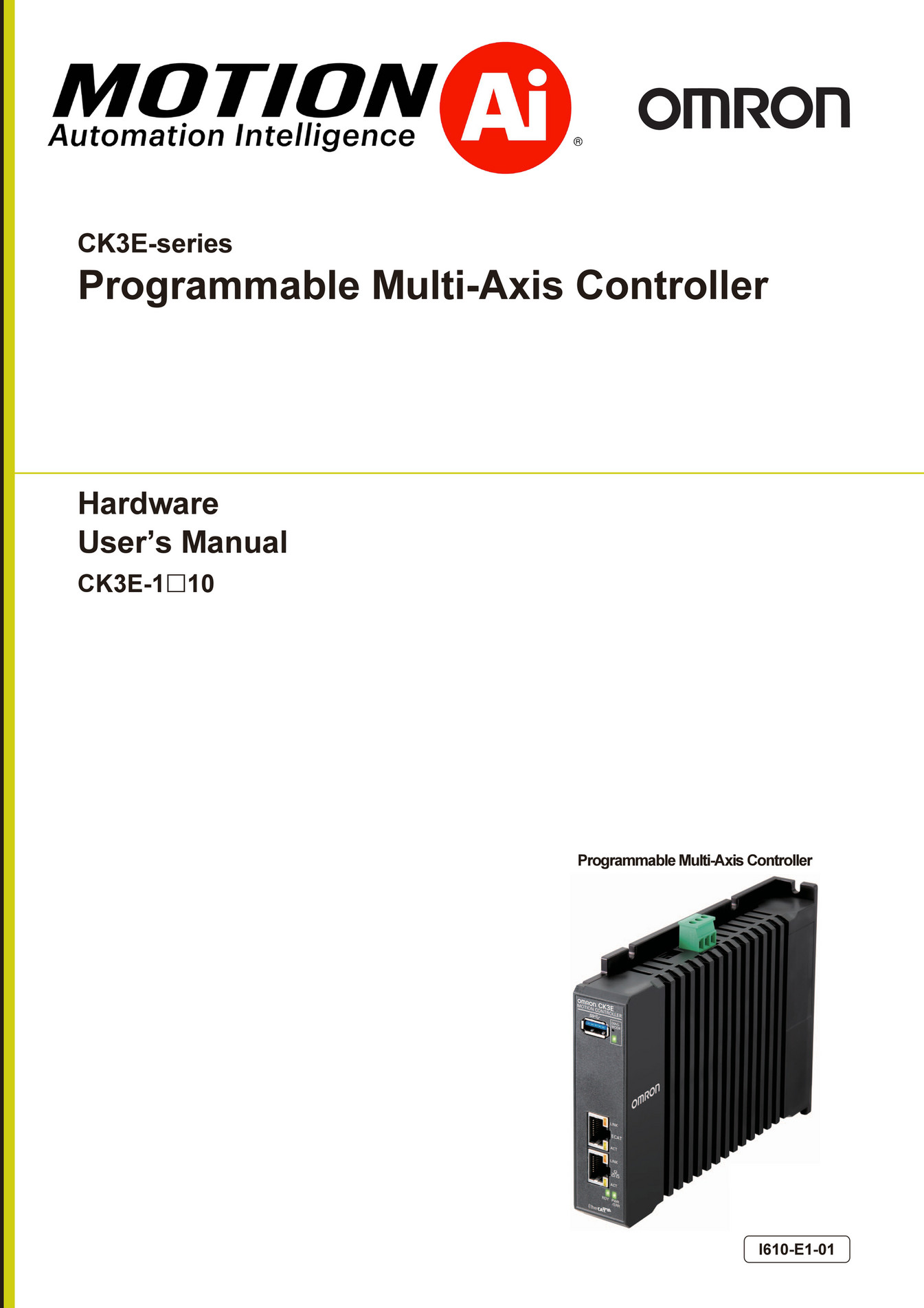 Motion Ai - Programmable Multi-Axis Controller User's Manual - Delta Tau Omron - Page 1