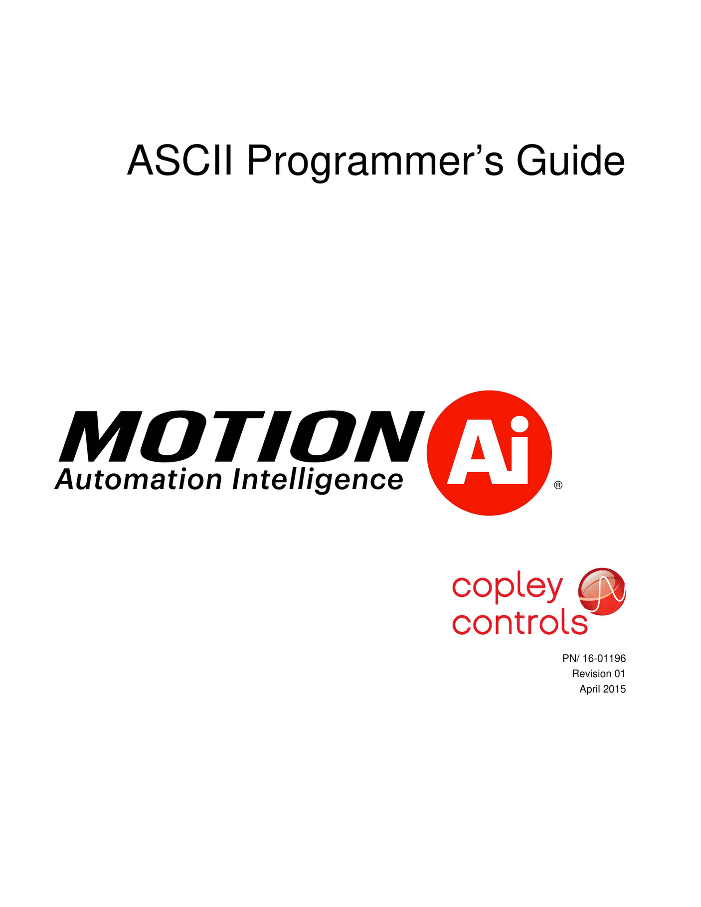Motion Ai - All-ASCII Programmers Guide Manual - Copley Controls - Page 1