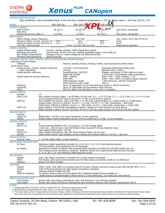 Motion Ai - Xenus PLUS CANopen - Copley Controls - Page 1