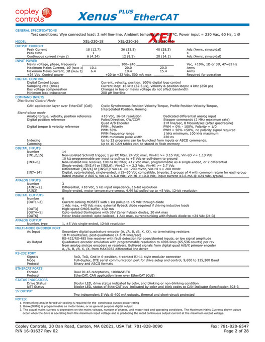 Motion Ai - Xenus PLUS EtherCAT XEL - Copley Controls - Page 1