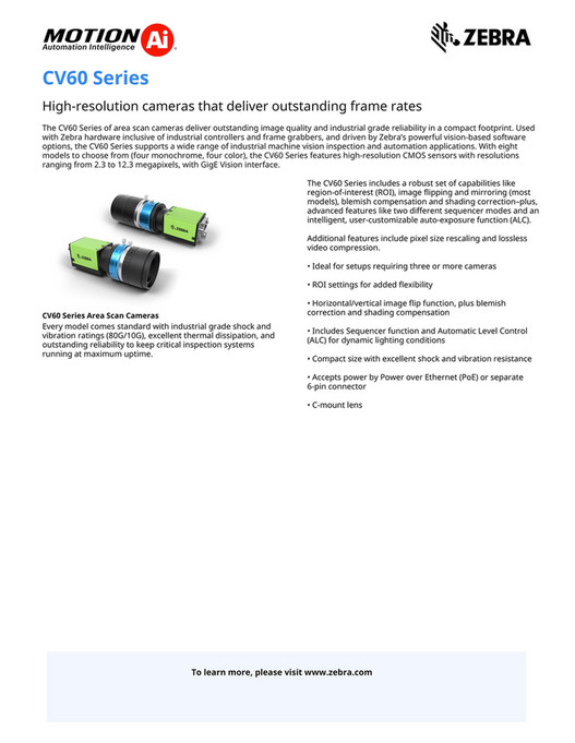 Motion Ai - CV60 - Zebra Technologies - Page 1
