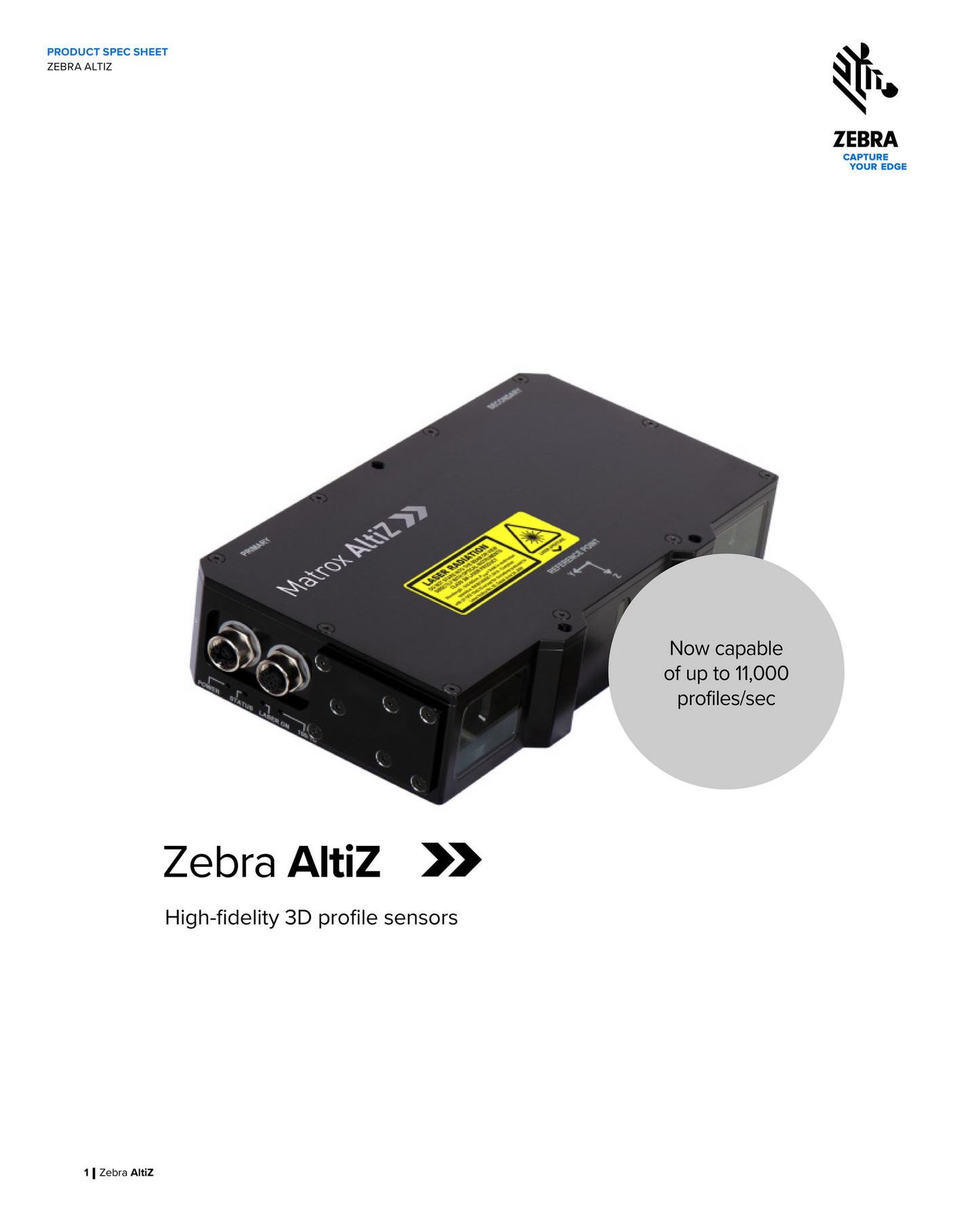 Motion Ai - Altiz Spec Sheet - Zebra Technologies - Page 1