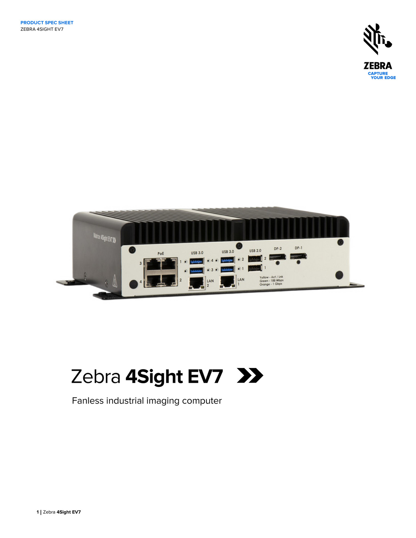 Motion Ai - 4Sight EV7 - Zebra Technologies - Page 1