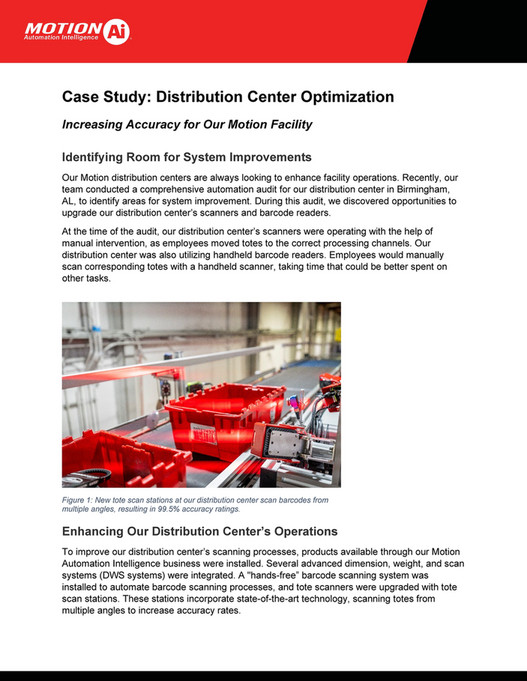 Motion Ai - Case Study: Distribution Center Optimization - Page 1