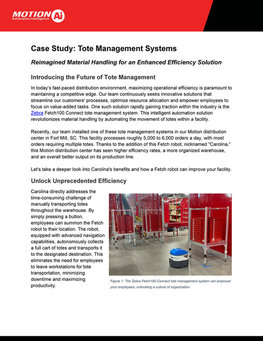 Motion Ai - Case Study - MiAi - Zebra Tote Management 2024 - Page 1