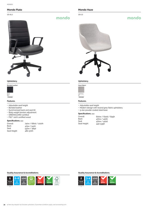 Buro Seating Ergonomic Office Seating - Page 34-35