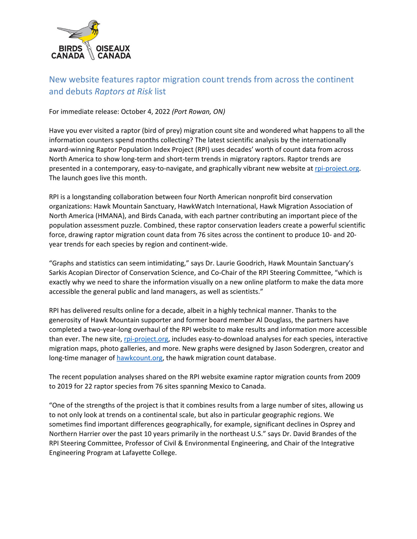 Birds Canada New Website Features Raptor Migration Count Trends From Across The Continent Page 2