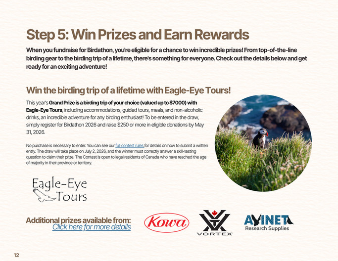 Birds Canada - Birdathon50 Welcome Kit - English - Page 12-13