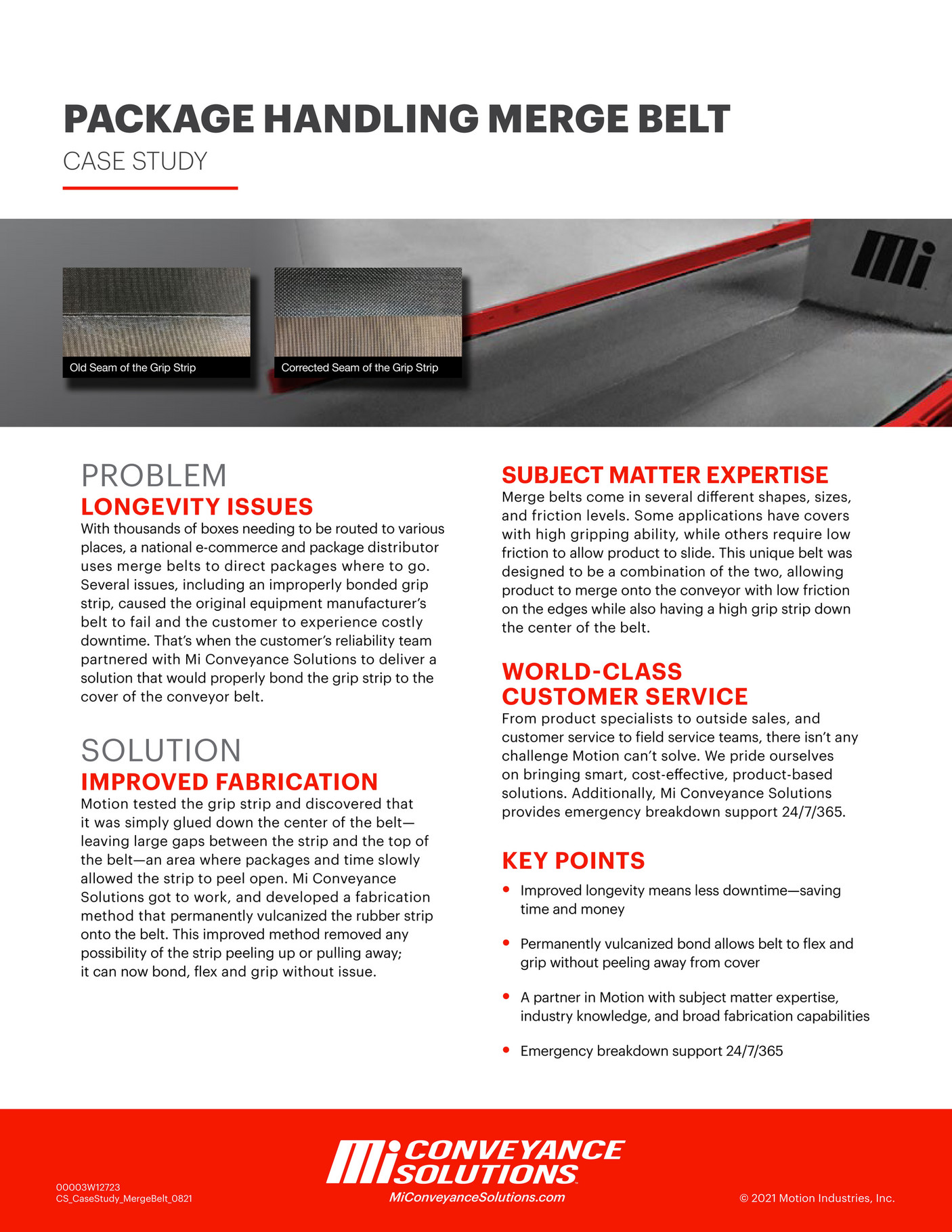 Package Handling Merge Belt Case Study - Mi Conveyance Solutions - Page 1