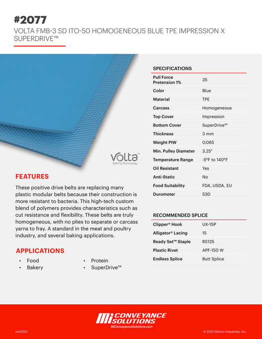 #2077 Volta FMB-3 SD ITO-50 Homogeneous Blue TPE Impression x ...