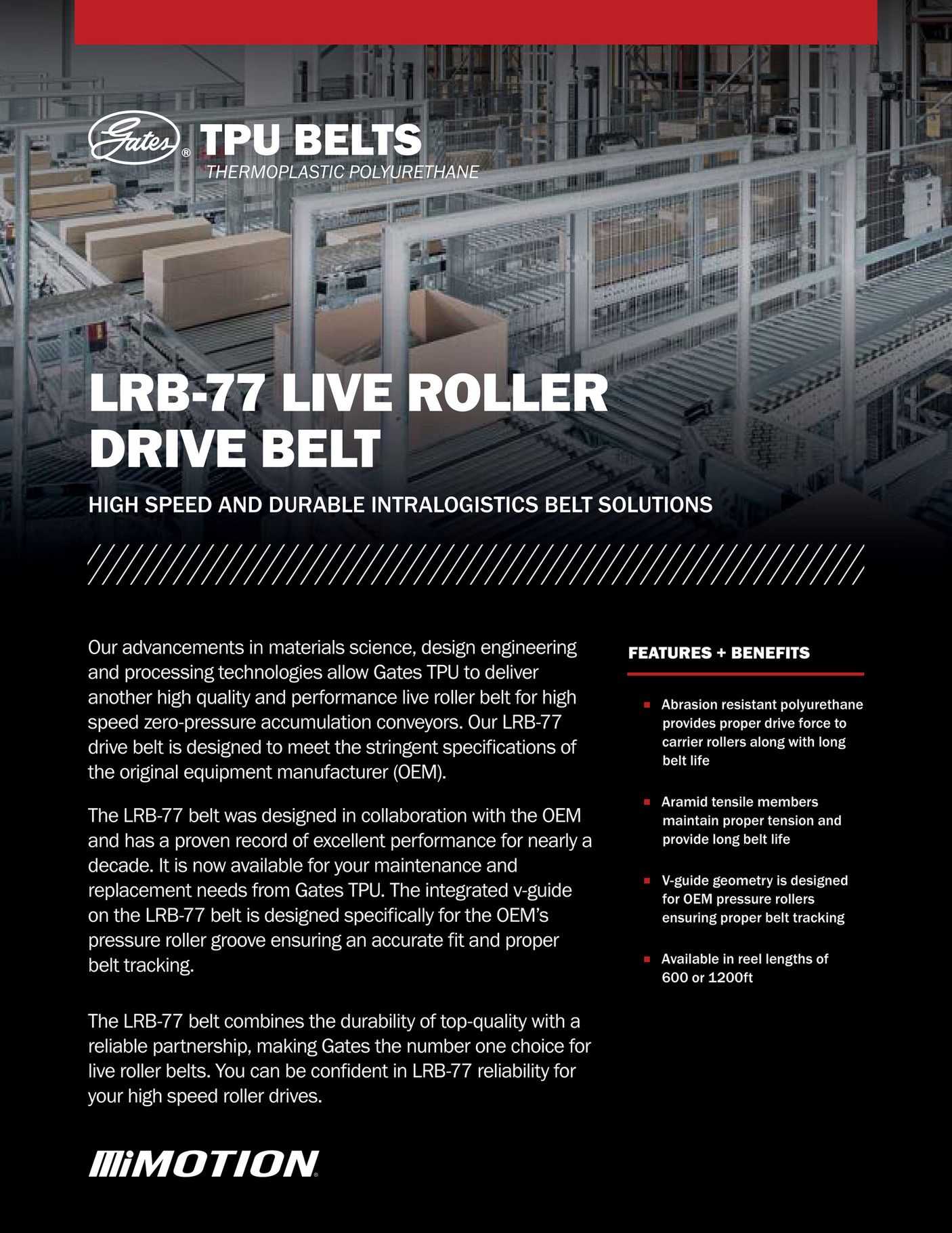 Mi Conveyance Solutions - LRB-77 Live Roller Drive Belt Flyer - Page 1