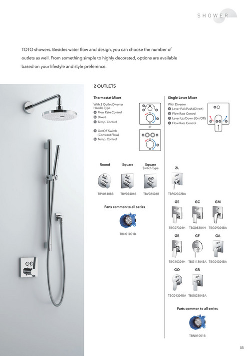 TOTO Catalog - TOTO Fittings Accessories Catalog (T22-0) - Page 56-57