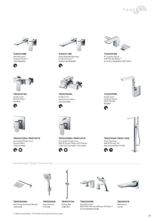 TOTO Catalog - TOTO Fittings Accessories Catalog (T22-0) - Page 28-29