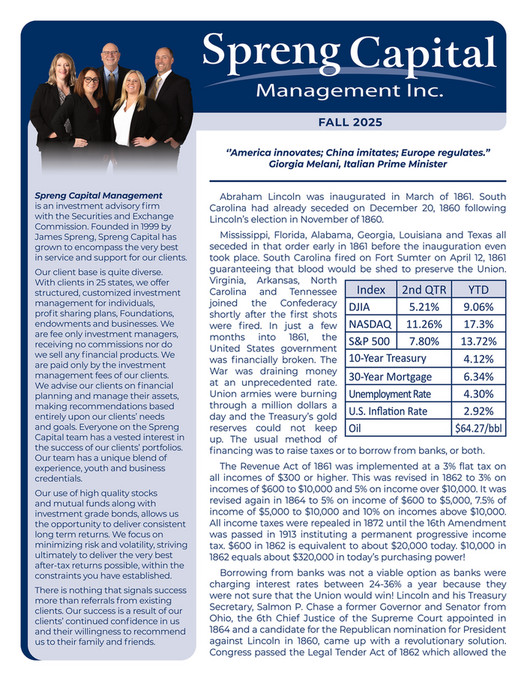 Spreng Capital Newsletter | Fall 2025 - Page 1