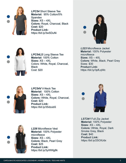 Carolina Eye Associates - Carolina Eye LogoWear 2002 Catalog - Womens ...