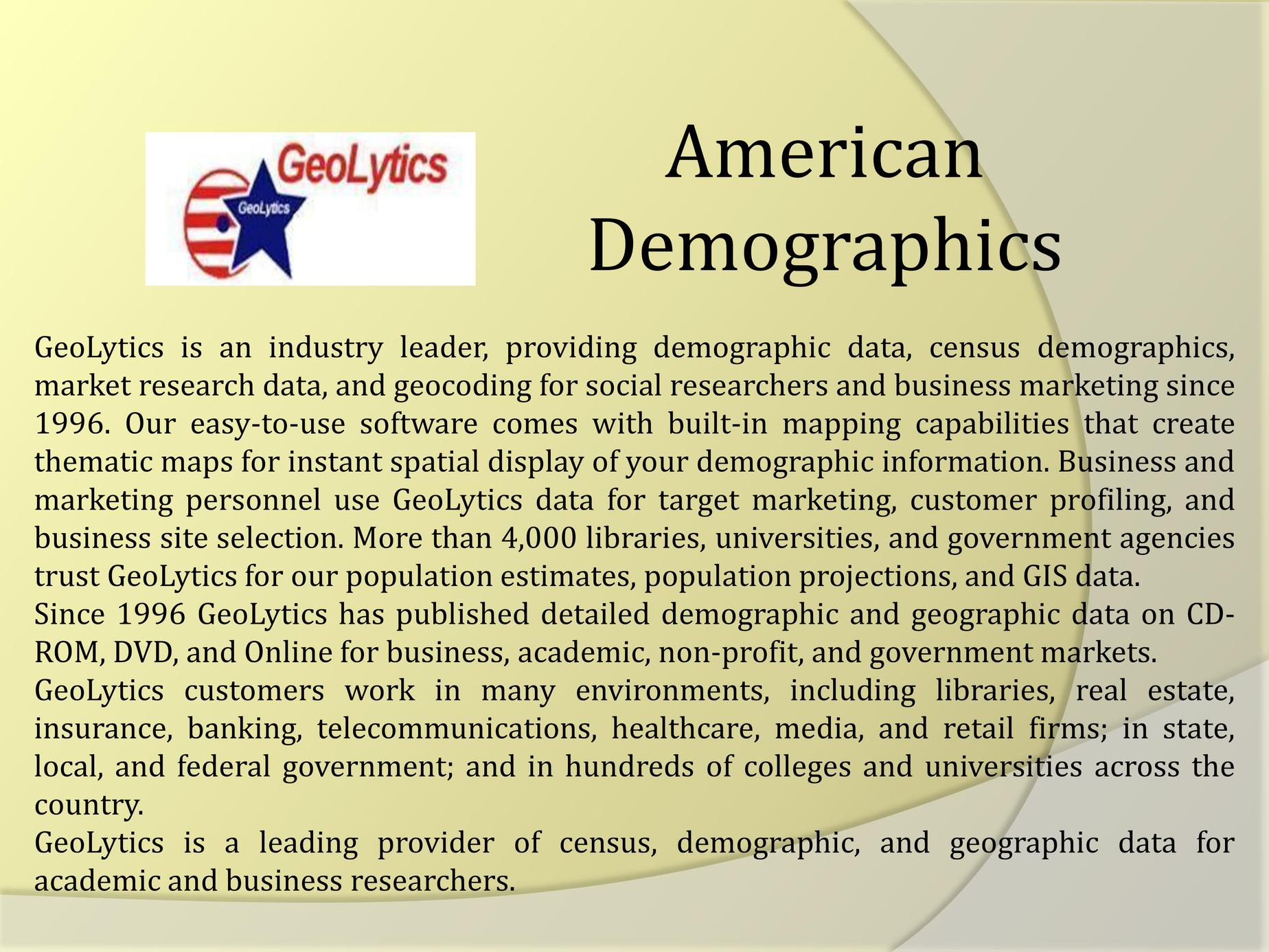 geolytics - GeocodingDVD, Version 7.4 - Page 1 - Created with Publitas.com