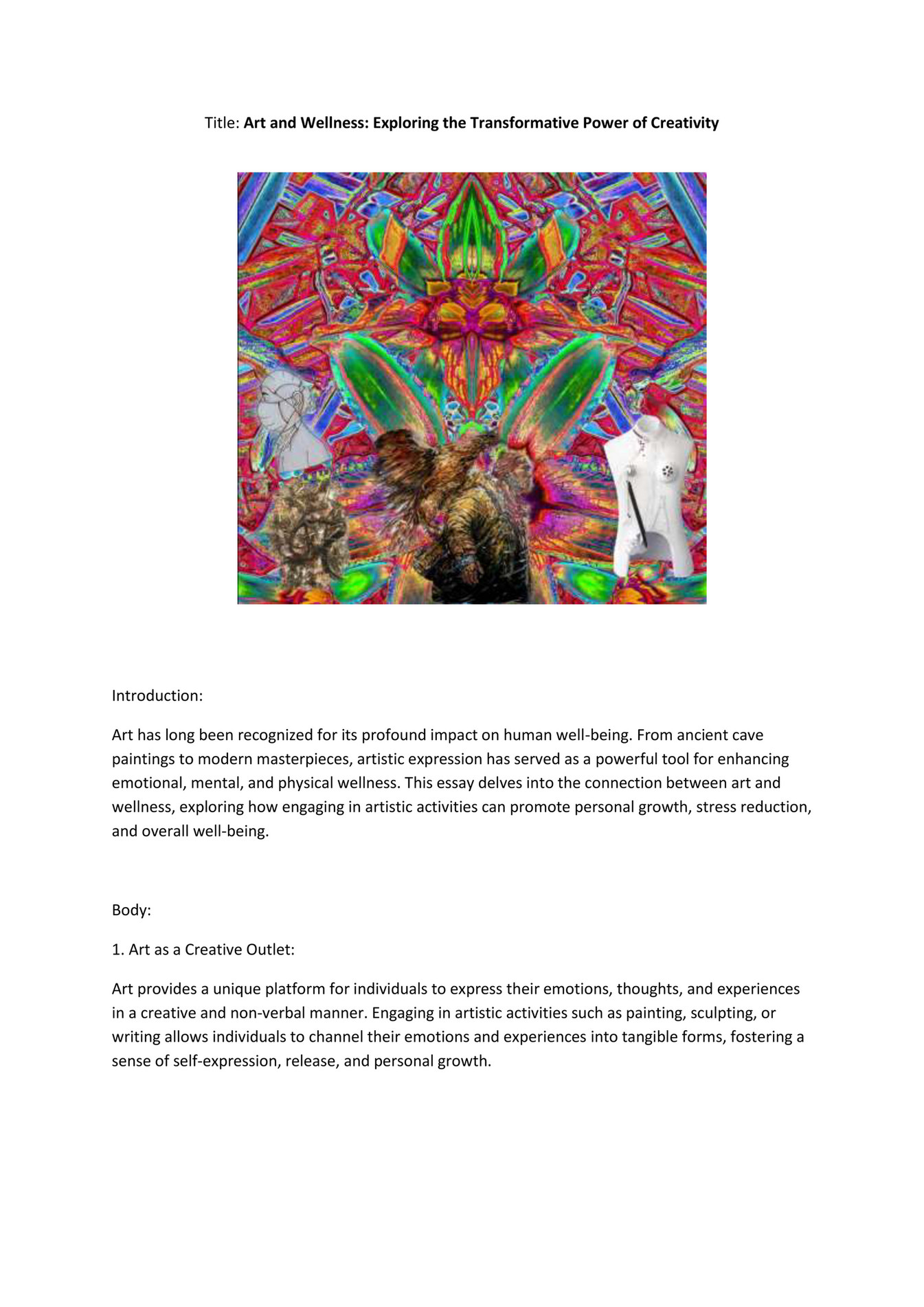 My publications - Art and Wellness Exploring the Transformative Power ...