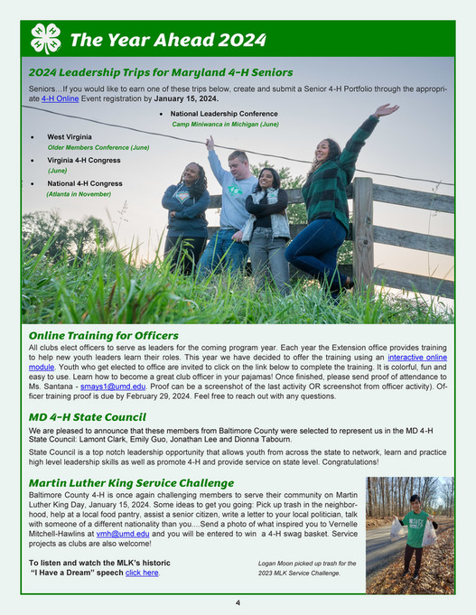 University of Maryland Extension - January News - Baltimore County 4-H ...