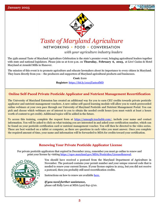 University of Maryland Extension - January 2025 - AG INSIGHT - Page 4-5