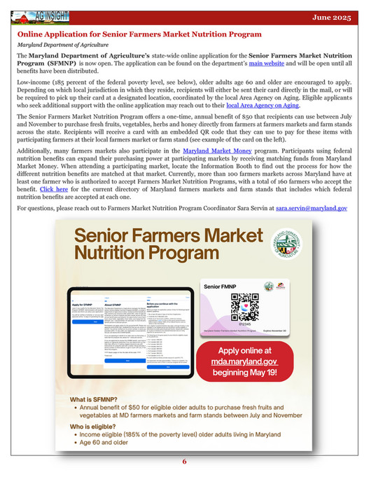 University of Maryland Extension - June 2025 - AG INSIGHT - Page 6-7