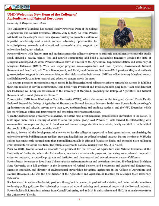 University of Maryland Extension - July 2025 - AG INSIGHT - Page 2-3