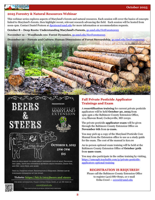 University of Maryland Extension - October 2025 - AG INSIGHT - Page 2-3