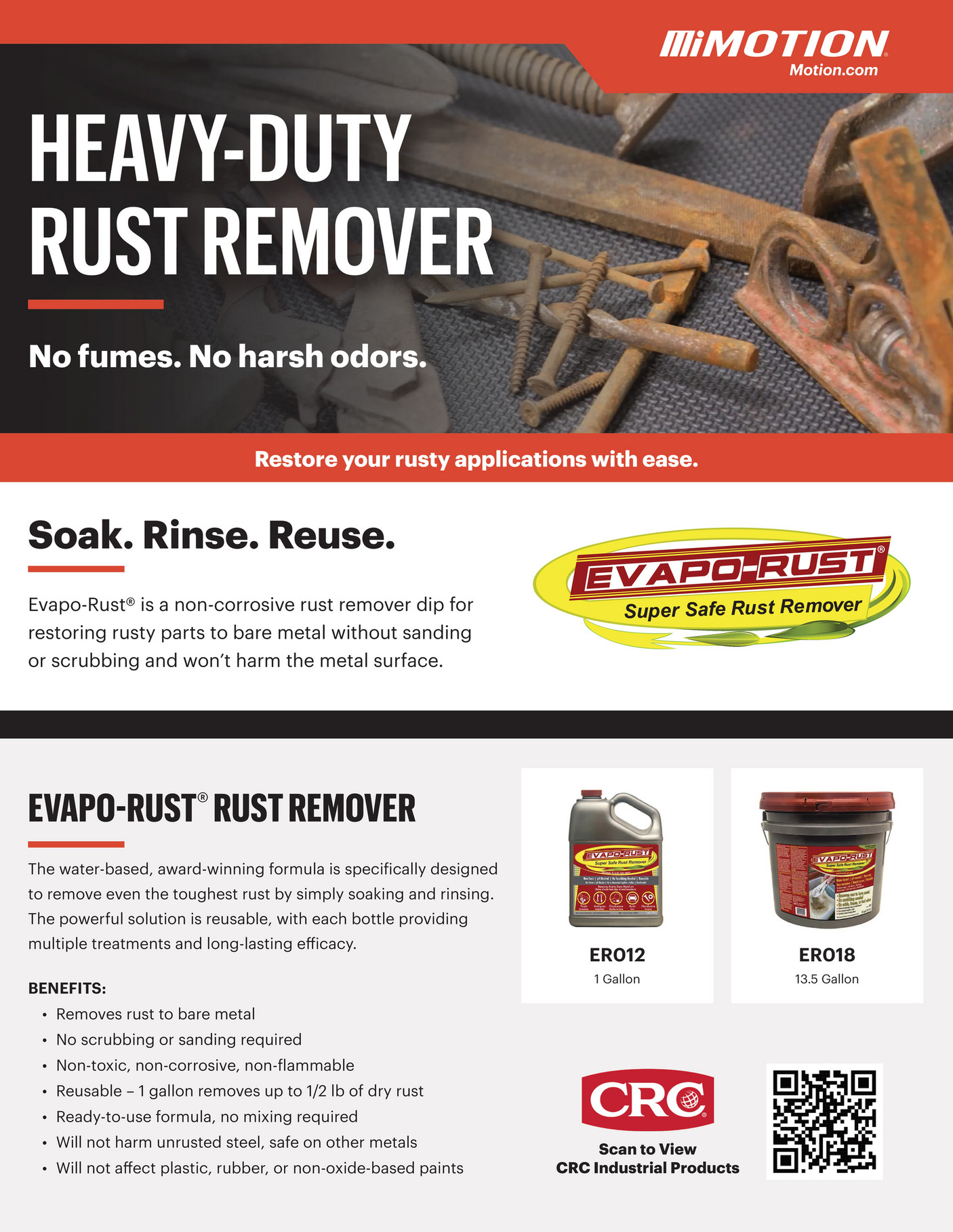 Motion - CRC Evap-Rust: Heavy Duty Rust Remover - Page 1