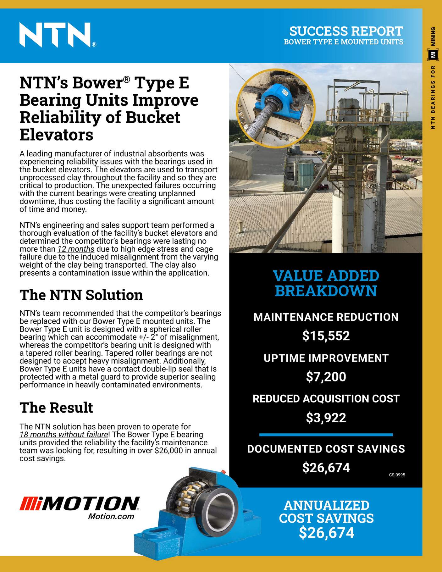 Motion - NTN's Bower Type E Bearing Unit Success Story - Page 1 Motion - NTN's Bower Type E Bearing Unit Success Story - Page 1