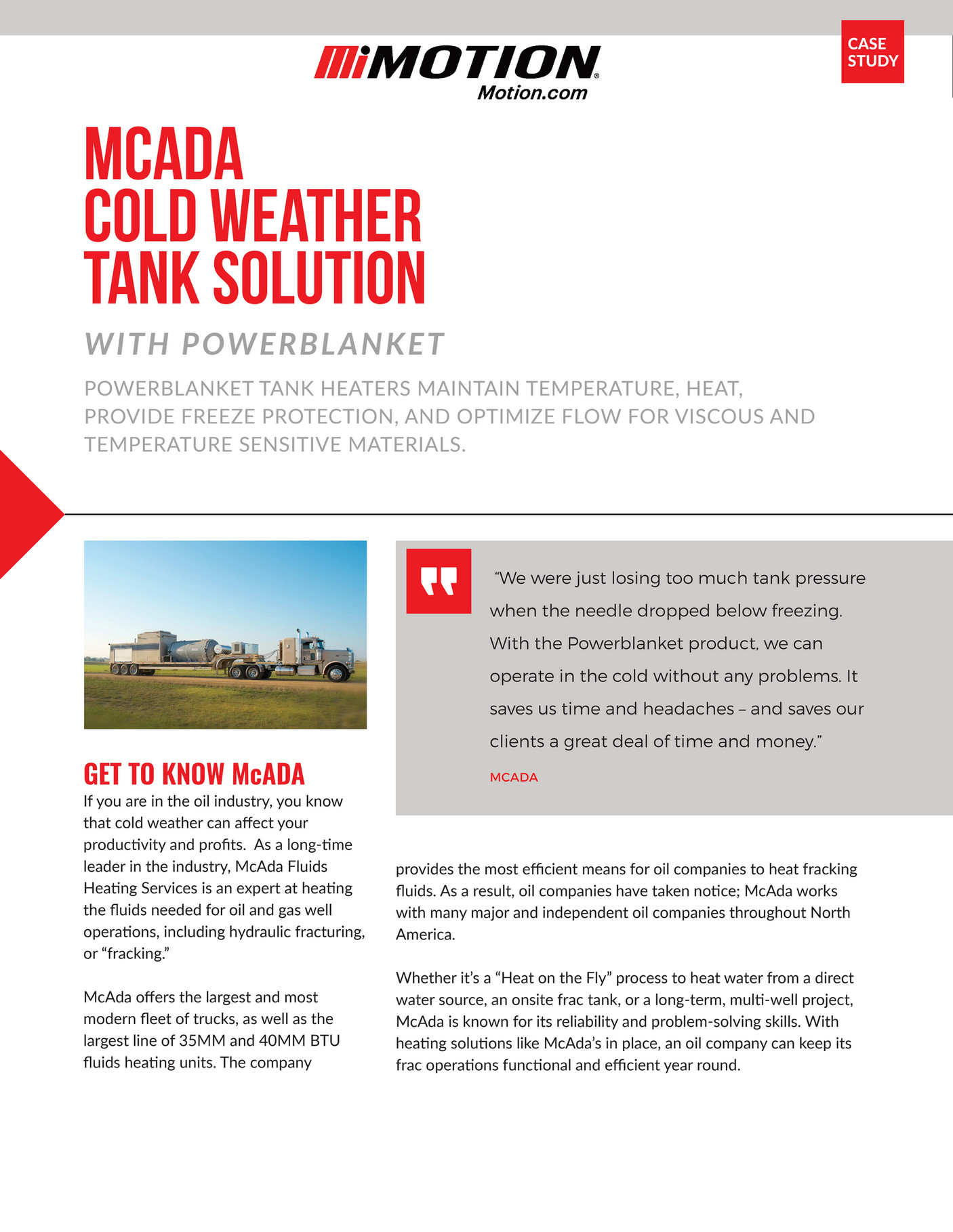 Motion - McADA Cold Weather Tank Solution - Page 1