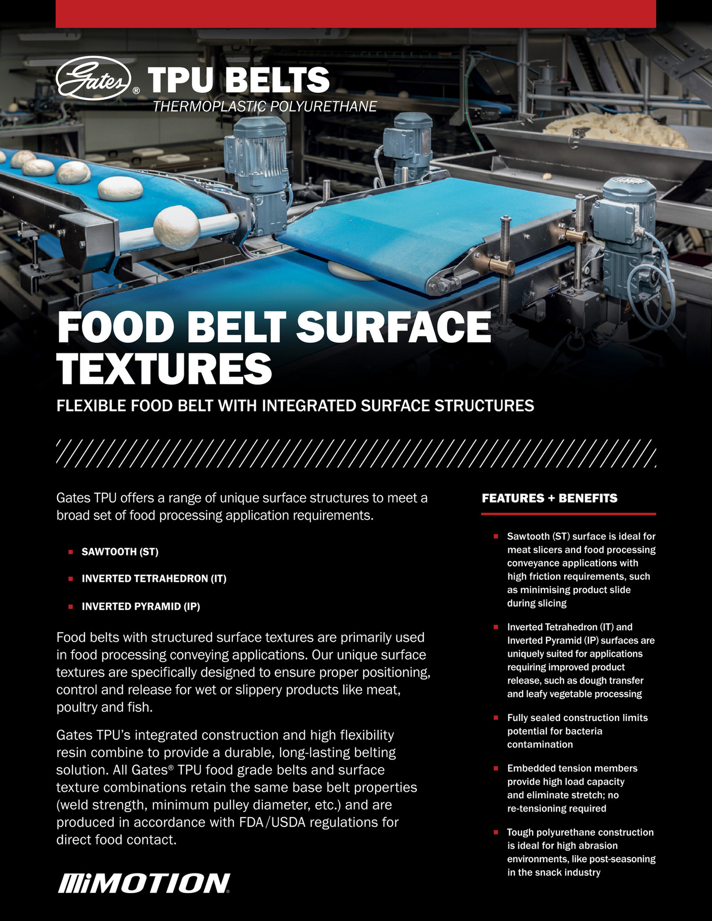Motion - Gates TPU Food Grade Belt Surface Textures - Page 1