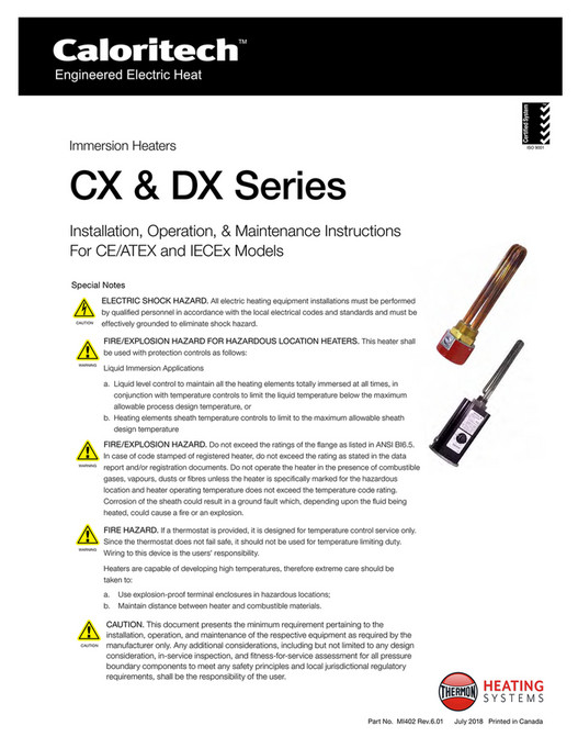 Motion - Caloritech CX_DX Series Owners Manual - Motion - Page 1