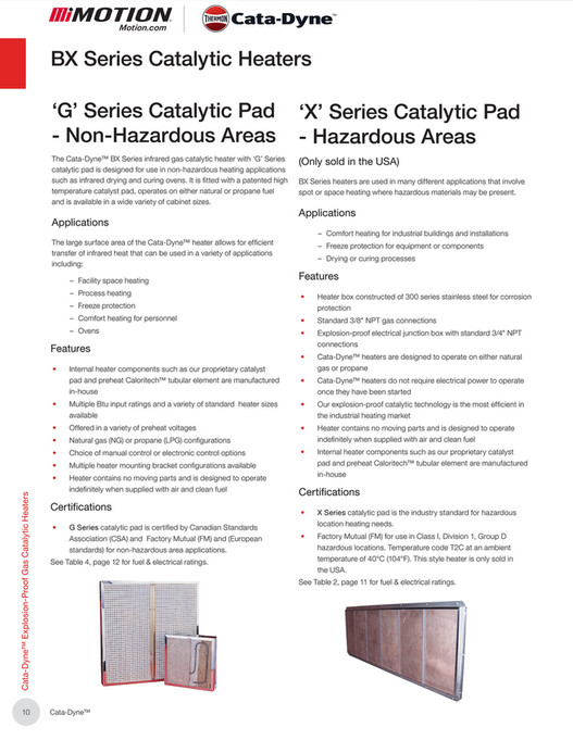 Motion - Cata-Dyne BX Series Gas Catalytic Heater Catalog - Motion - Page 1