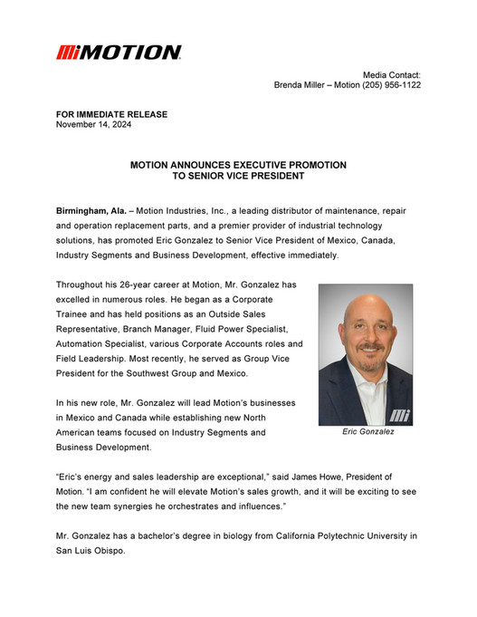 Motion - PRelease Motion Names New SVP MCISBD 111424FNL - Page 1