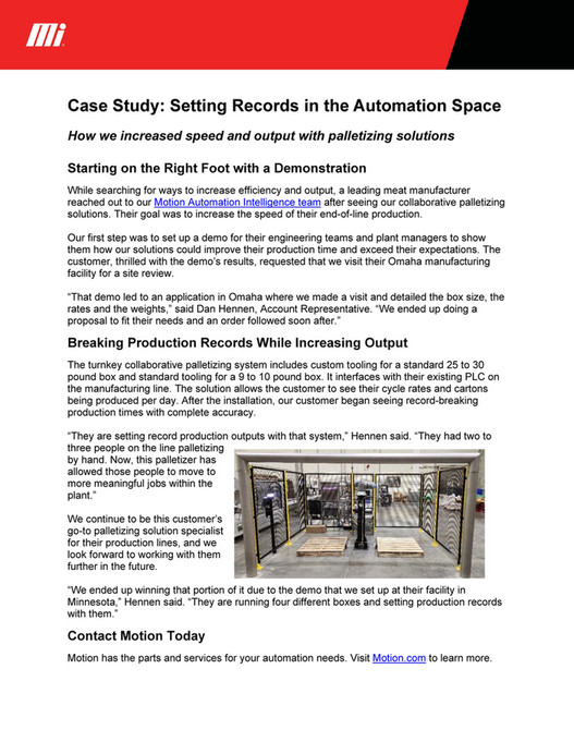 Motion - Mi - Palletizing Solution Case Study - 2024 - Page 1