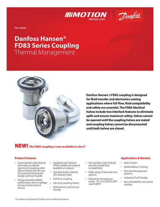 Motion - Danfoss Hansen - FD83 Series Coupling - Data Centers - Page 1