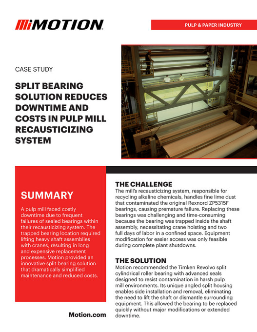 Motion - Motion - Pulp-Paper - Split Bearing Solution - Case Study ...